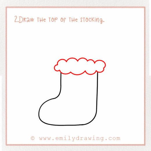 How To Draw a Christmas Stocking - Emily Drawing