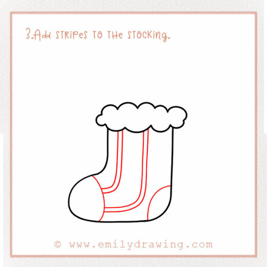 How To Draw a Christmas Stocking - Emily Drawing