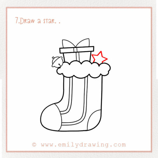 How To Draw a Christmas Stocking - Emily Drawing