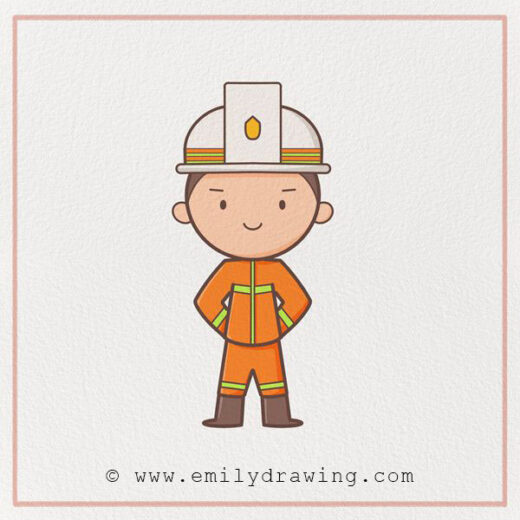 How to Draw a Firefighter - Emily Drawing