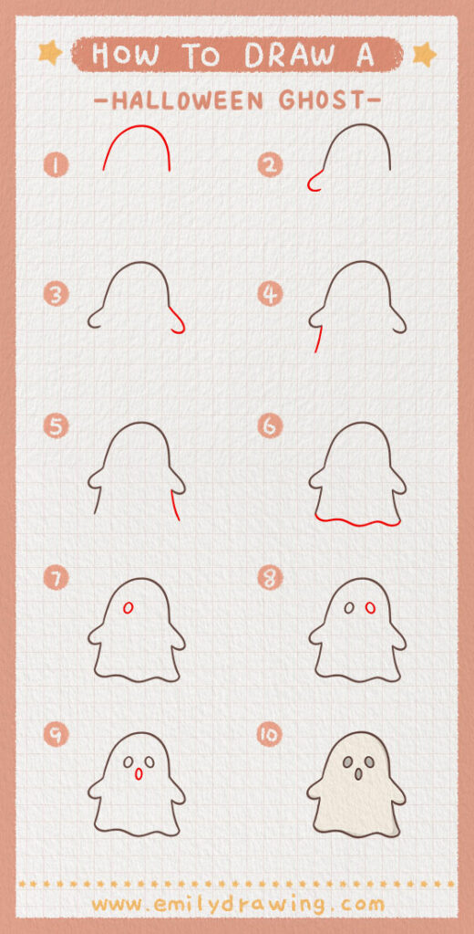 How to Draw a Halloween Ghost - Emily Drawing