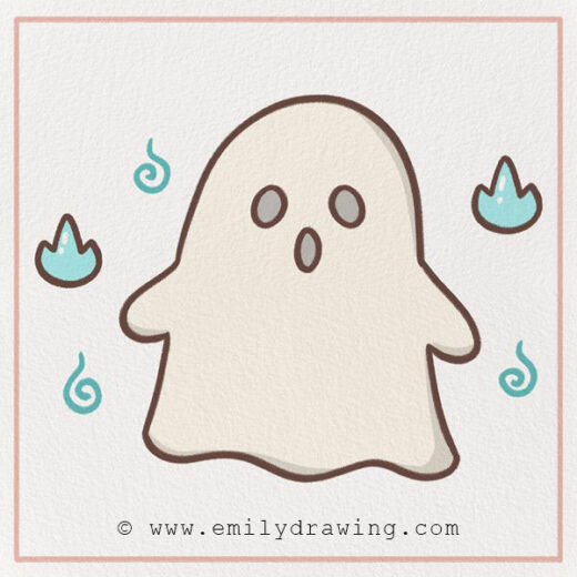 How to Draw a Halloween Ghost - Emily Drawing