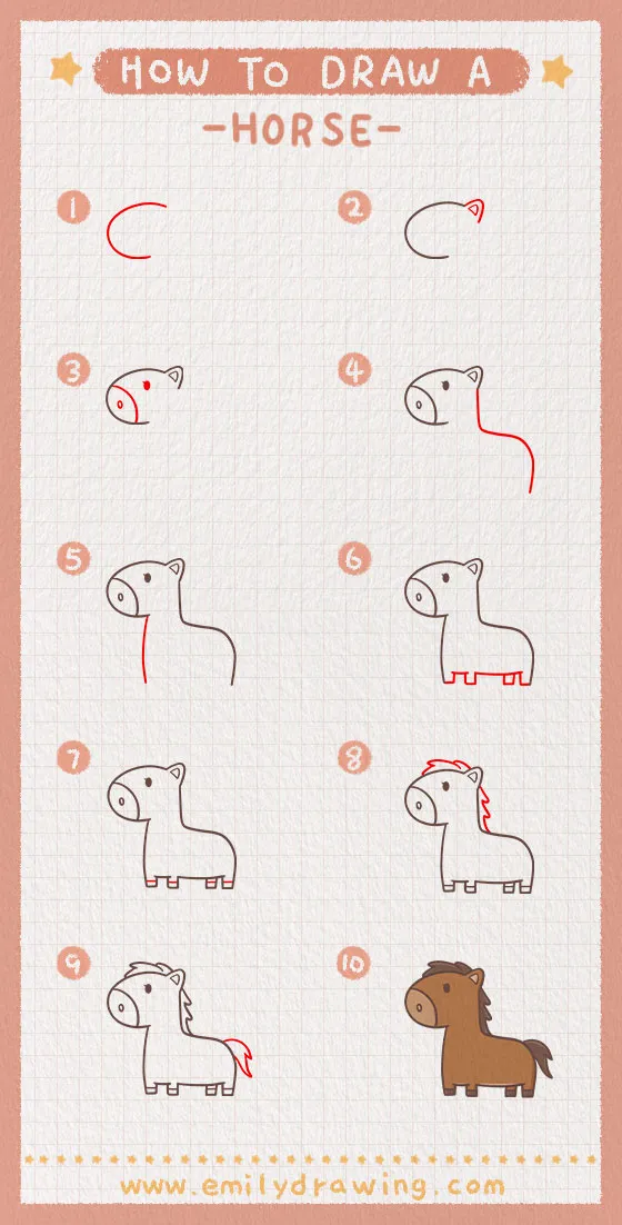 How to Draw a Horse Emily Drawing