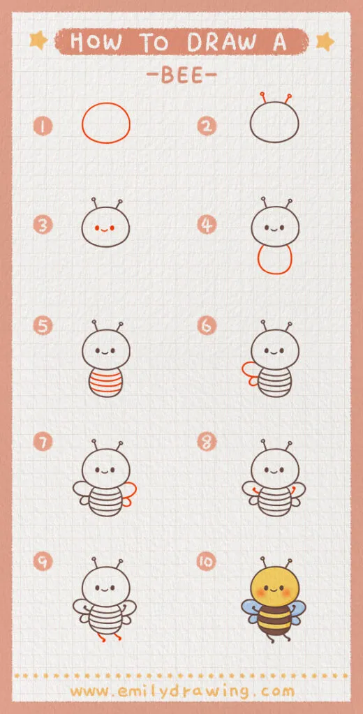How to Draw a Bee - Emily Drawing