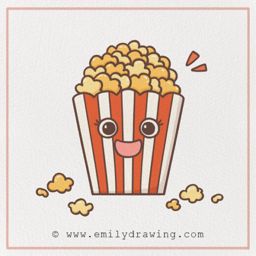 How to Draw a Popcorn - Emily Drawing