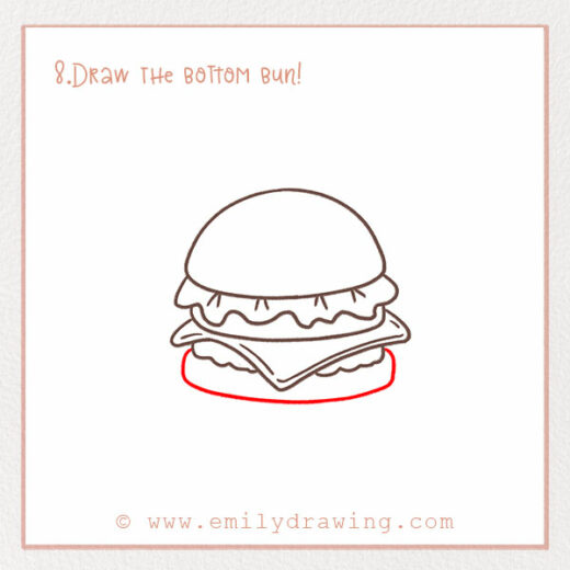 How to Draw a Hamburger - Emily Drawing