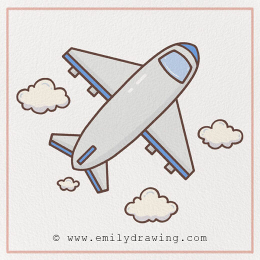 How to Draw a Plane - Emily Drawing