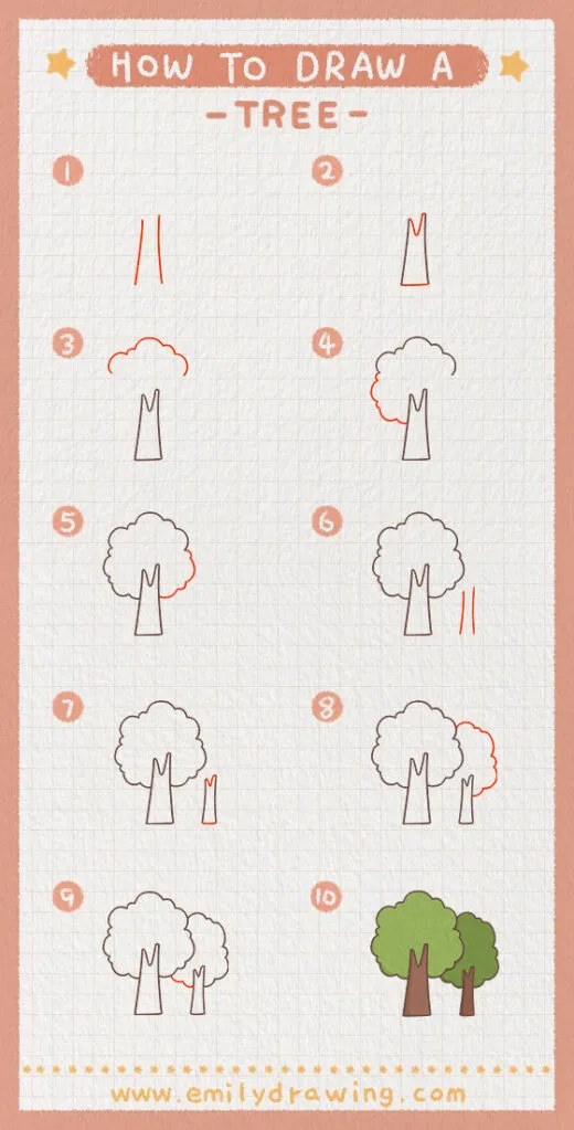 How to Draw a Tree - Emily Drawing