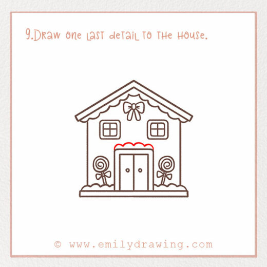 How to Draw a Gingerbread House - Emily Drawing