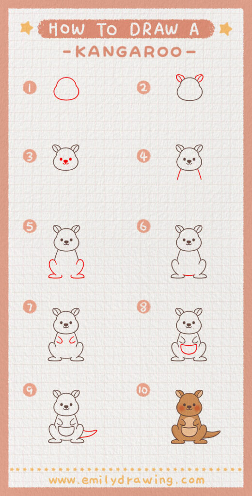 How to Draw a Kangaroo - Emily Drawing