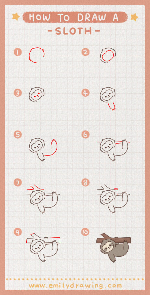 How to Draw a Sloth - Emily Drawing
