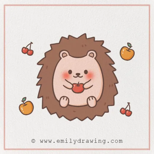 How to Draw a Hedgehog - Emily Drawing