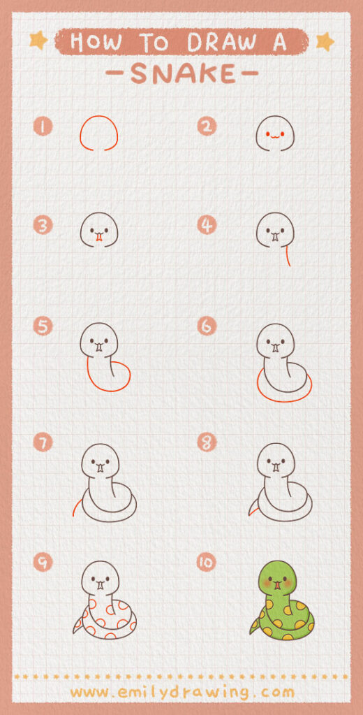 How to Draw a Snake - Emily Drawing