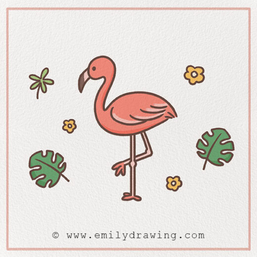 How to Draw a Flamingo - Emily Drawing