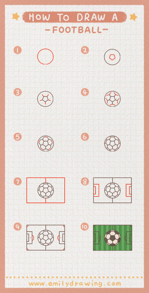 How to Draw a Football - Emily Drawing