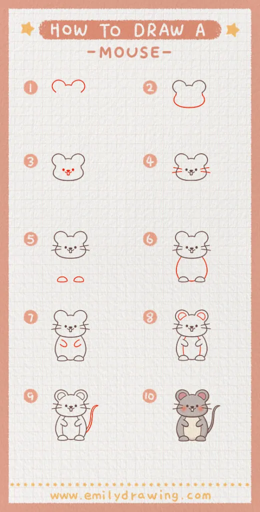 How to Draw a Mouse - Emily Drawing