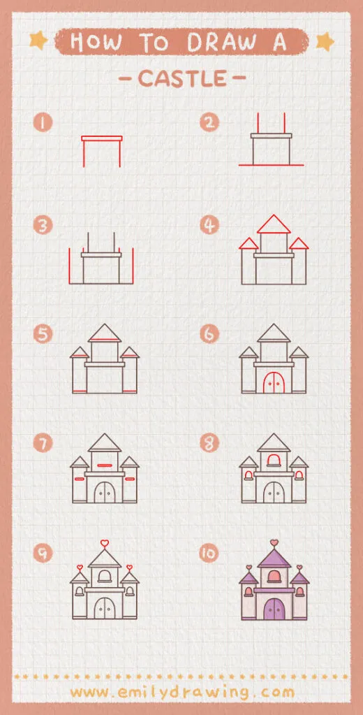 How to Draw a Castle - Emily Drawing