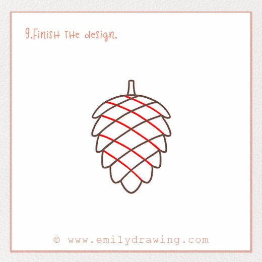 How to Draw a Pine cone - Emily Drawing