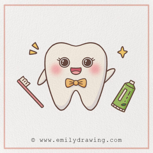 How to Draw a Tooth - Emily Drawing