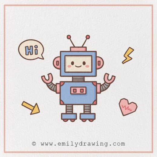 How to Draw a Robot - Emily Drawing