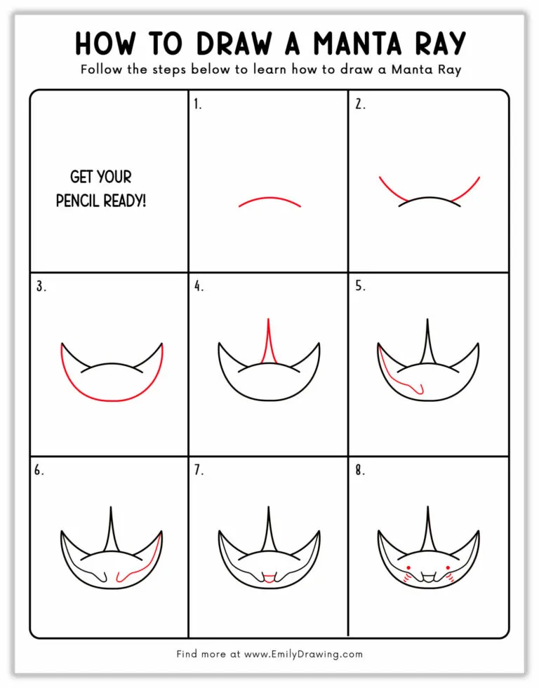 How to Draw a Manta Ray - Emily Drawing