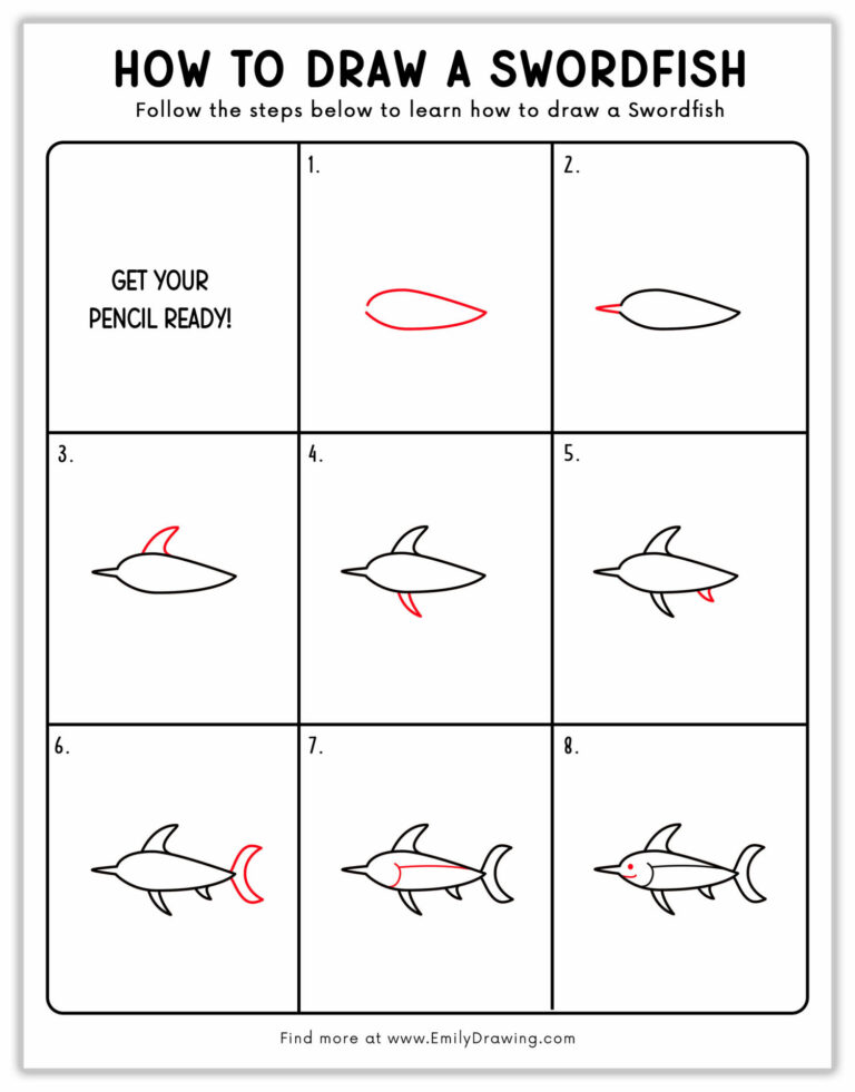 How to Draw a Swordfish - Emily Drawing