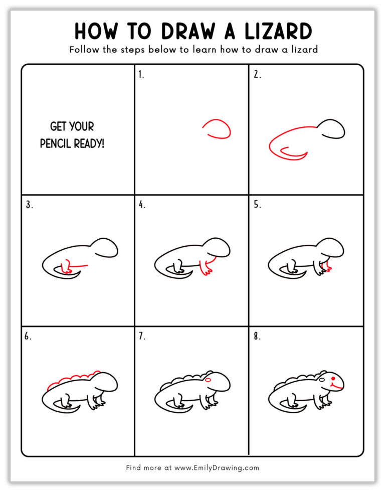 How To Draw A Lizard - Emily Drawing