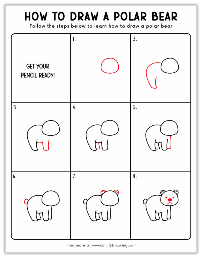 How To Draw A Polar Bear - Emily Drawing