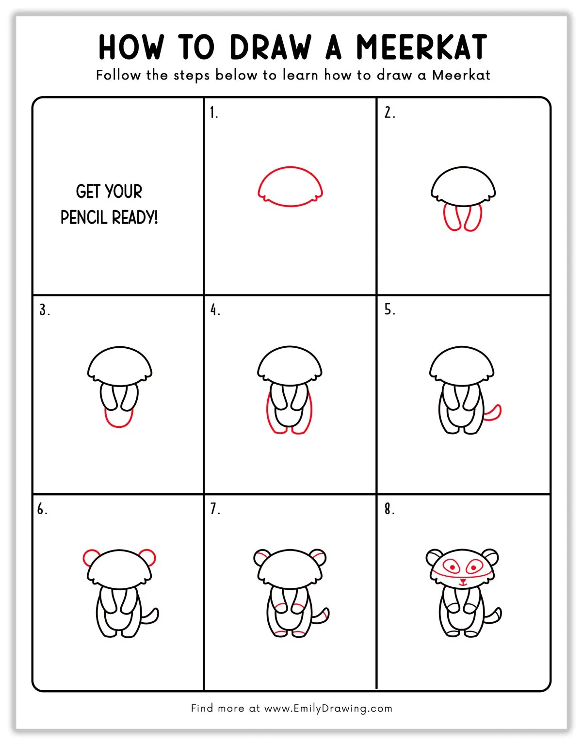 How to Draw a Meerkat - Emily Drawing