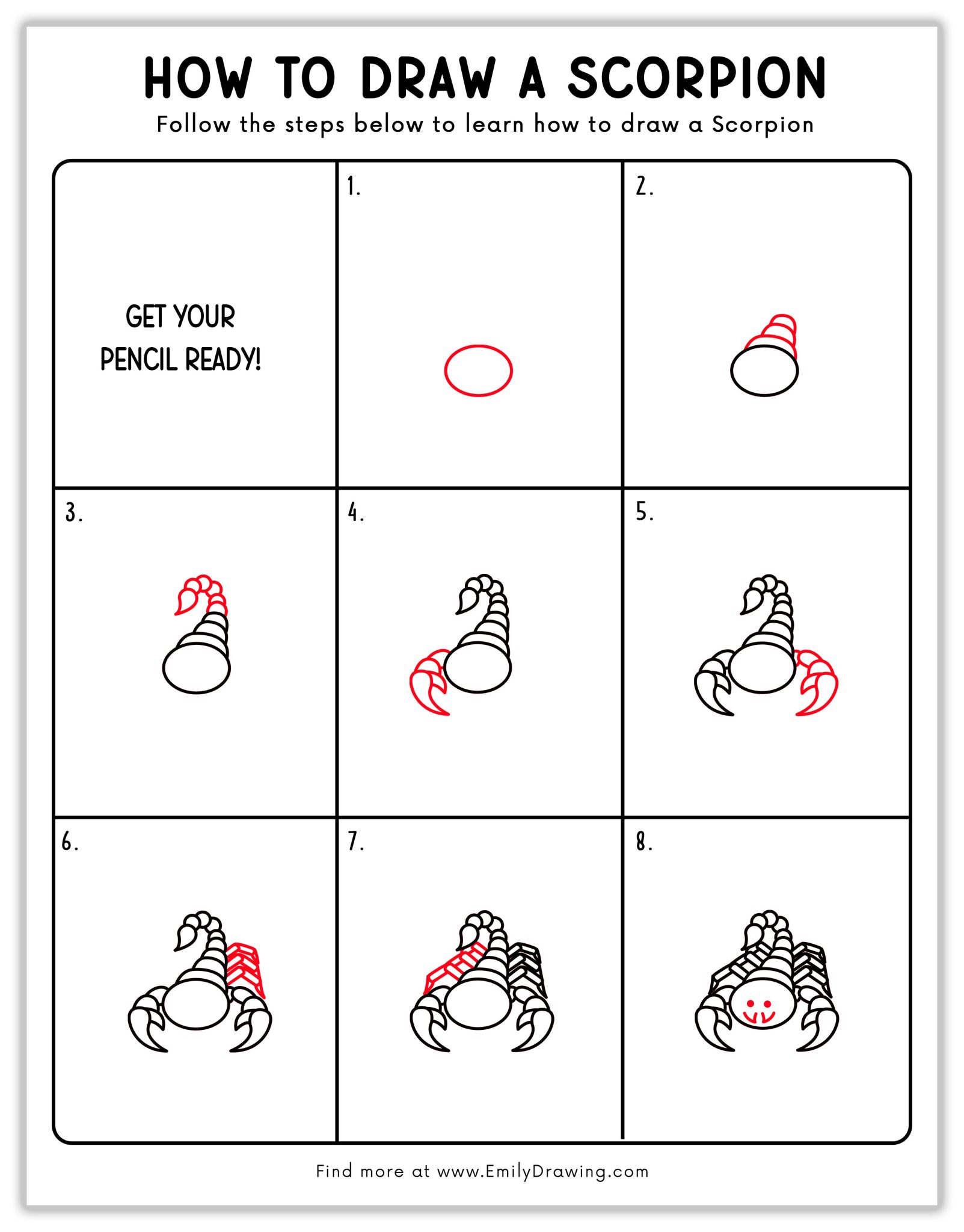How to Draw a Scorpion - Emily Drawing