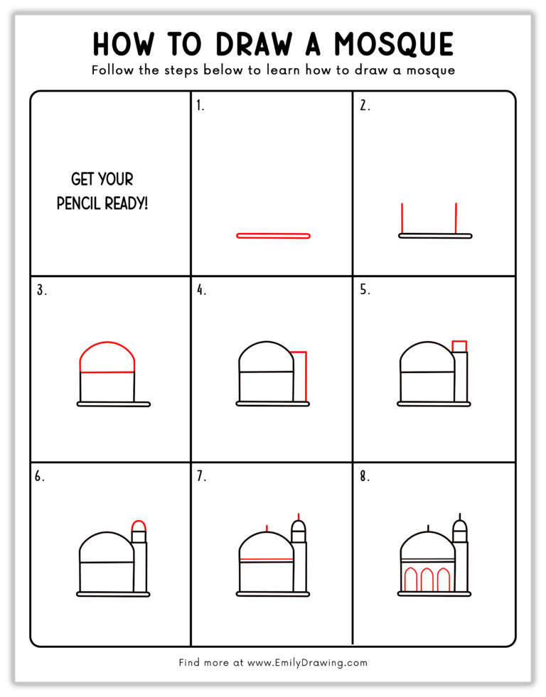 How to Draw a Ramadan Mosque - Emily Drawing